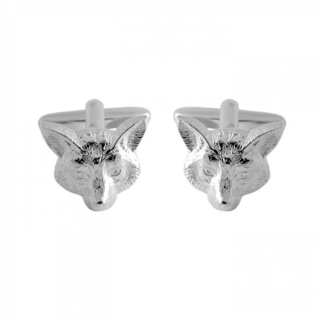 Sterling Silver Fox Cufflinks