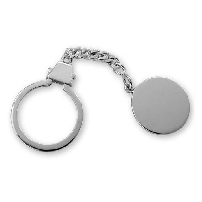 Sterling Silver Plain Round Keyring