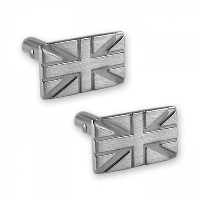 Sterling Silver Union Jack Style Cufflinks