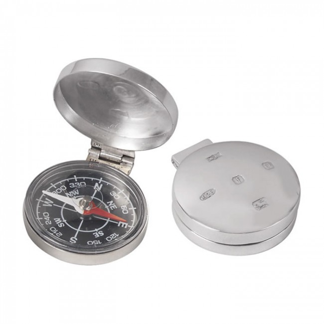 Sterling Silver Simple Style Compass
