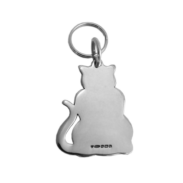 Sterling Silver Cat Keyring
