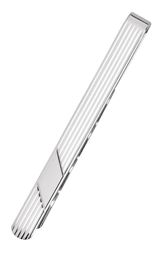 Sterling Silver Striped Tie Bar