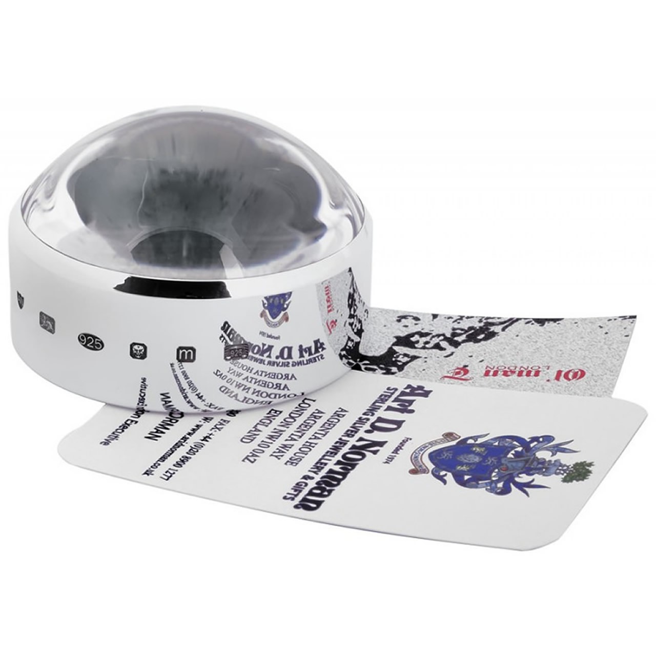 Sterling Silver Feature Hallmark Paperweight Magnifying Glass.